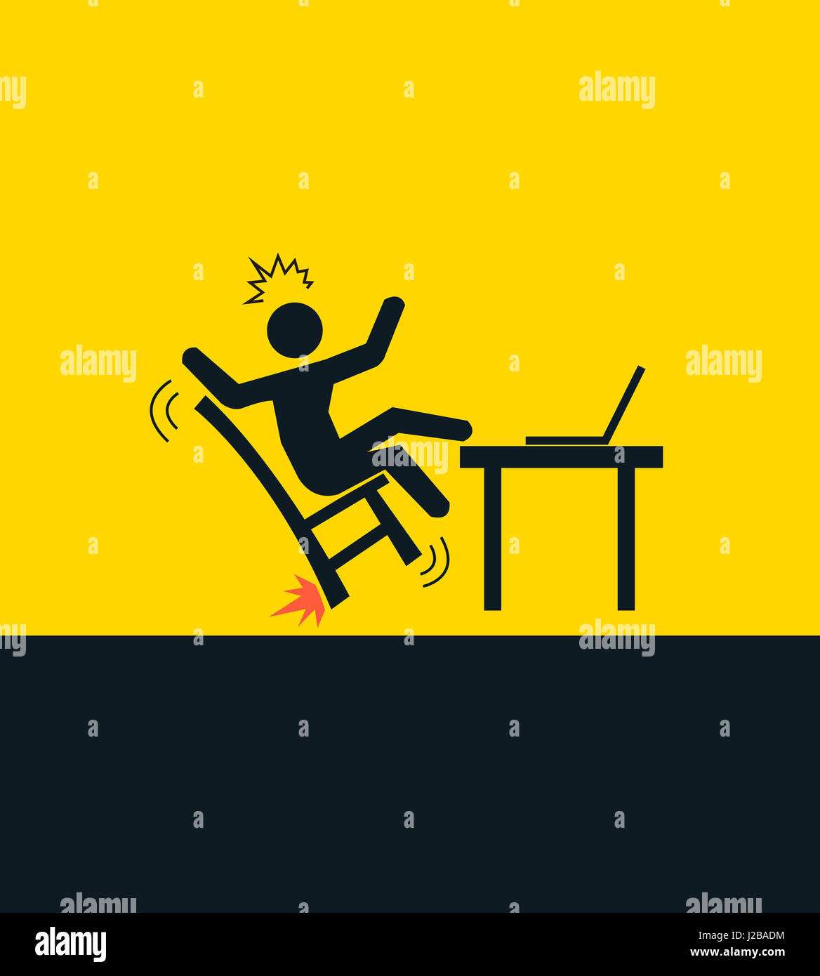 Pictogram warning of fall Stock Photo - Alamy