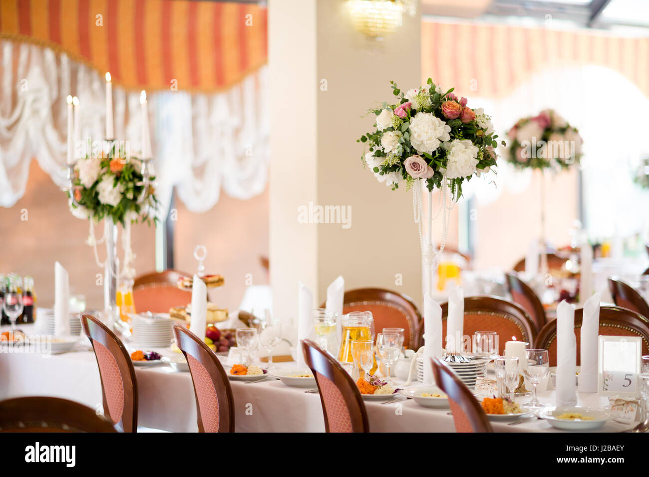 Reception tables beautifully decorated ready for wedding - Bride and ...