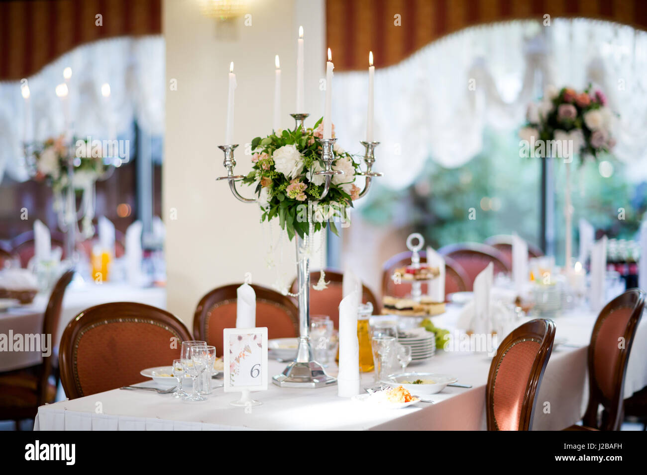 Reception tables beautifully decorated ready for wedding - Bride and ...