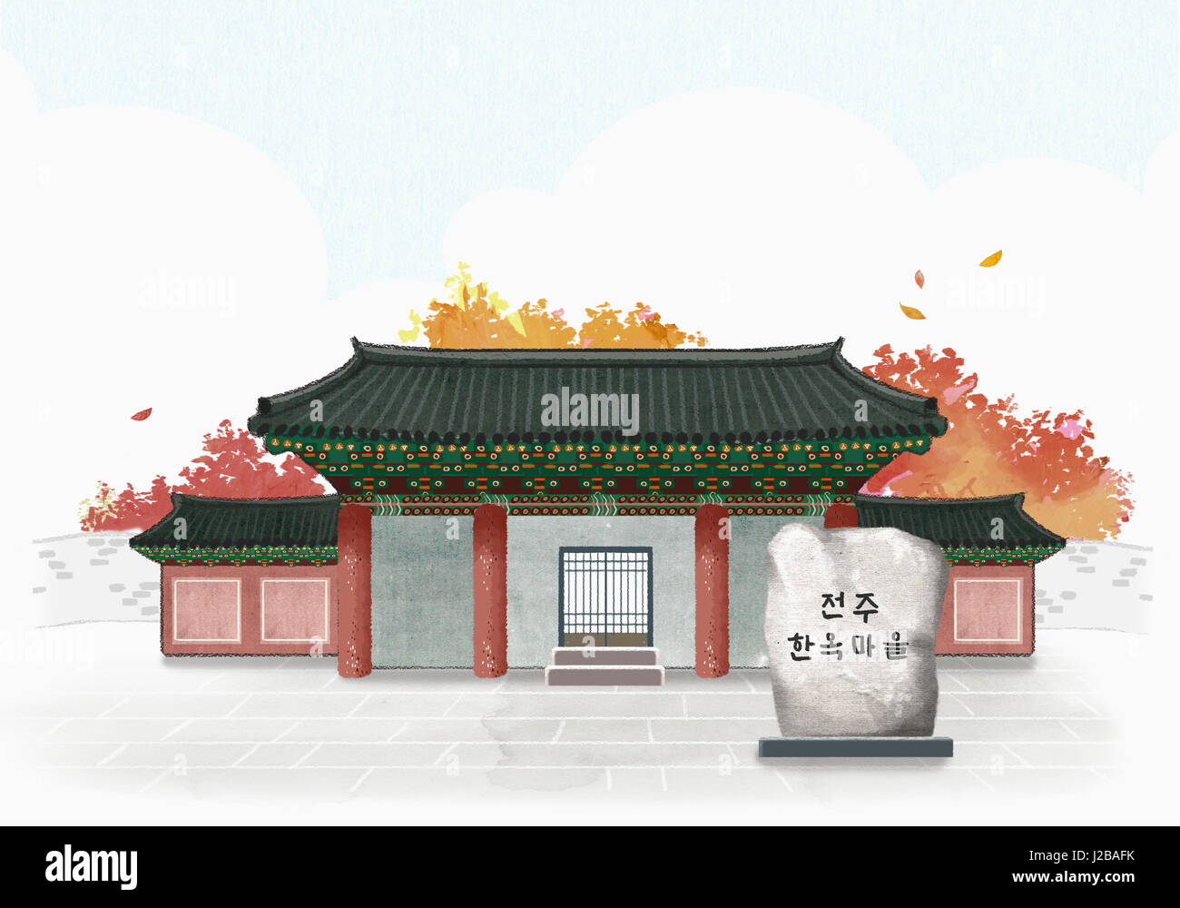 Korean landmark, Jeonju Hanok Village Stock Photo - Alamy