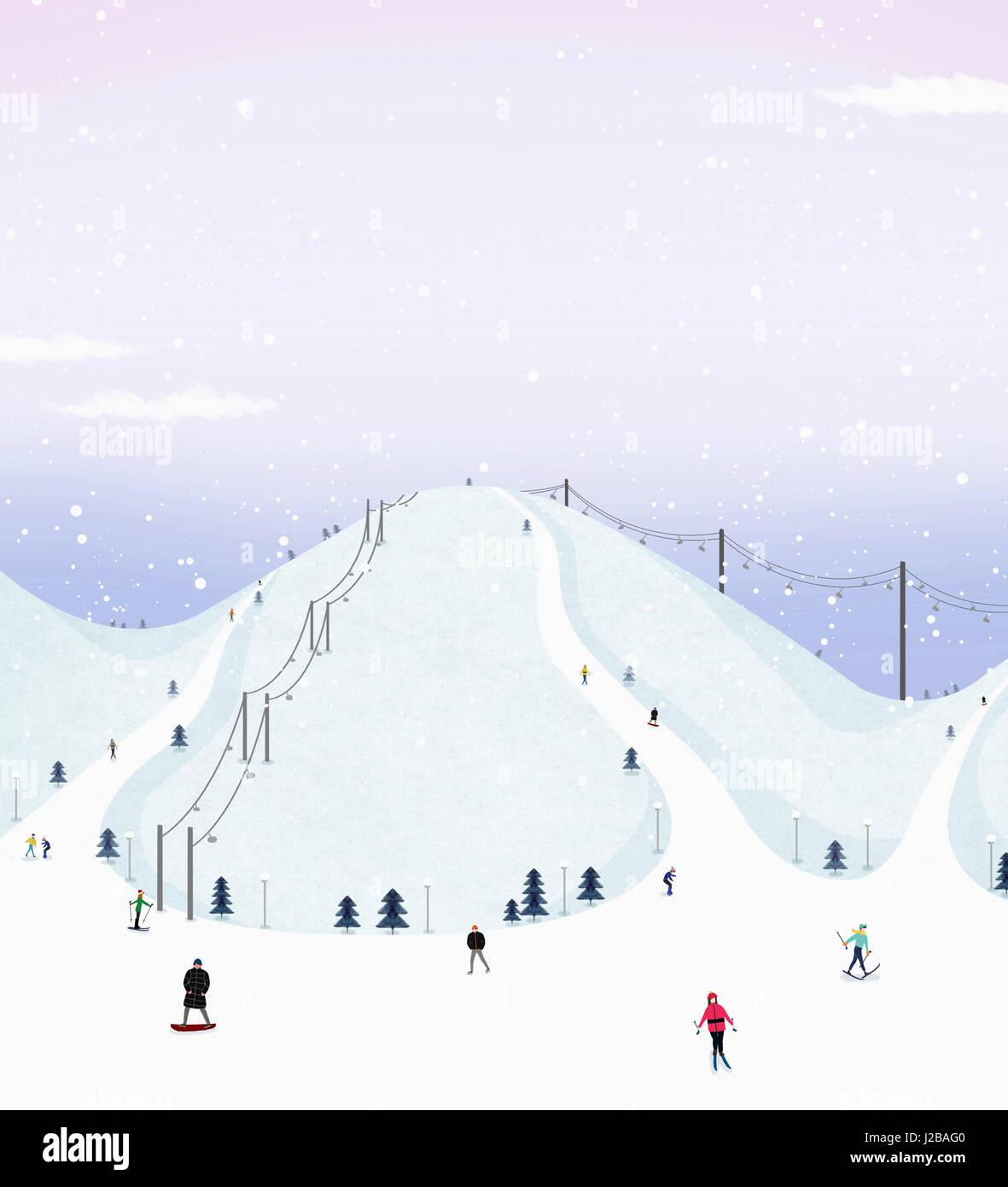 View of ski resort Stock Photo - Alamy
