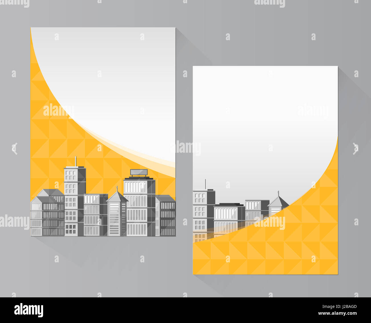 Brochure design with buildings Stock Photo - Alamy