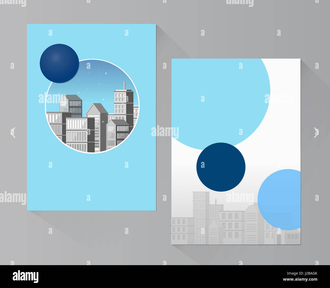 Brochure design with buildings Stock Photo - Alamy