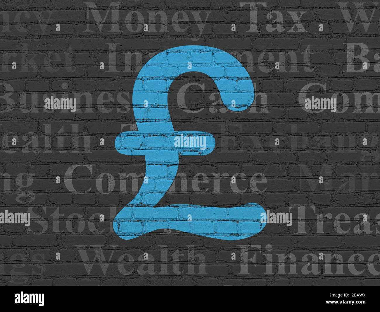 Currency concept: Pound on wall background Stock Photo - Alamy