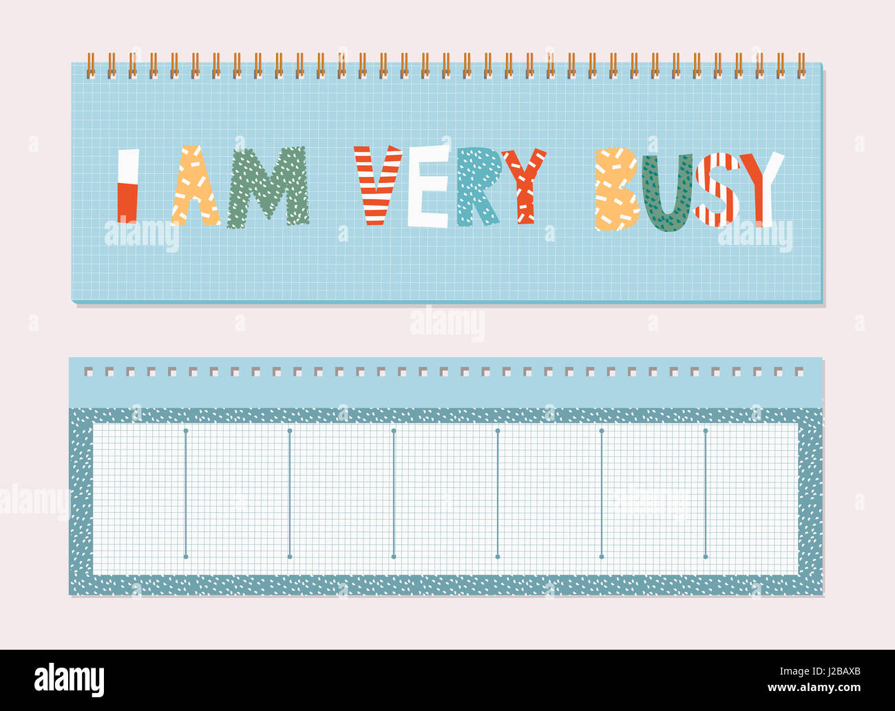 Diary design with typographic English message Stock Photo - Alamy
