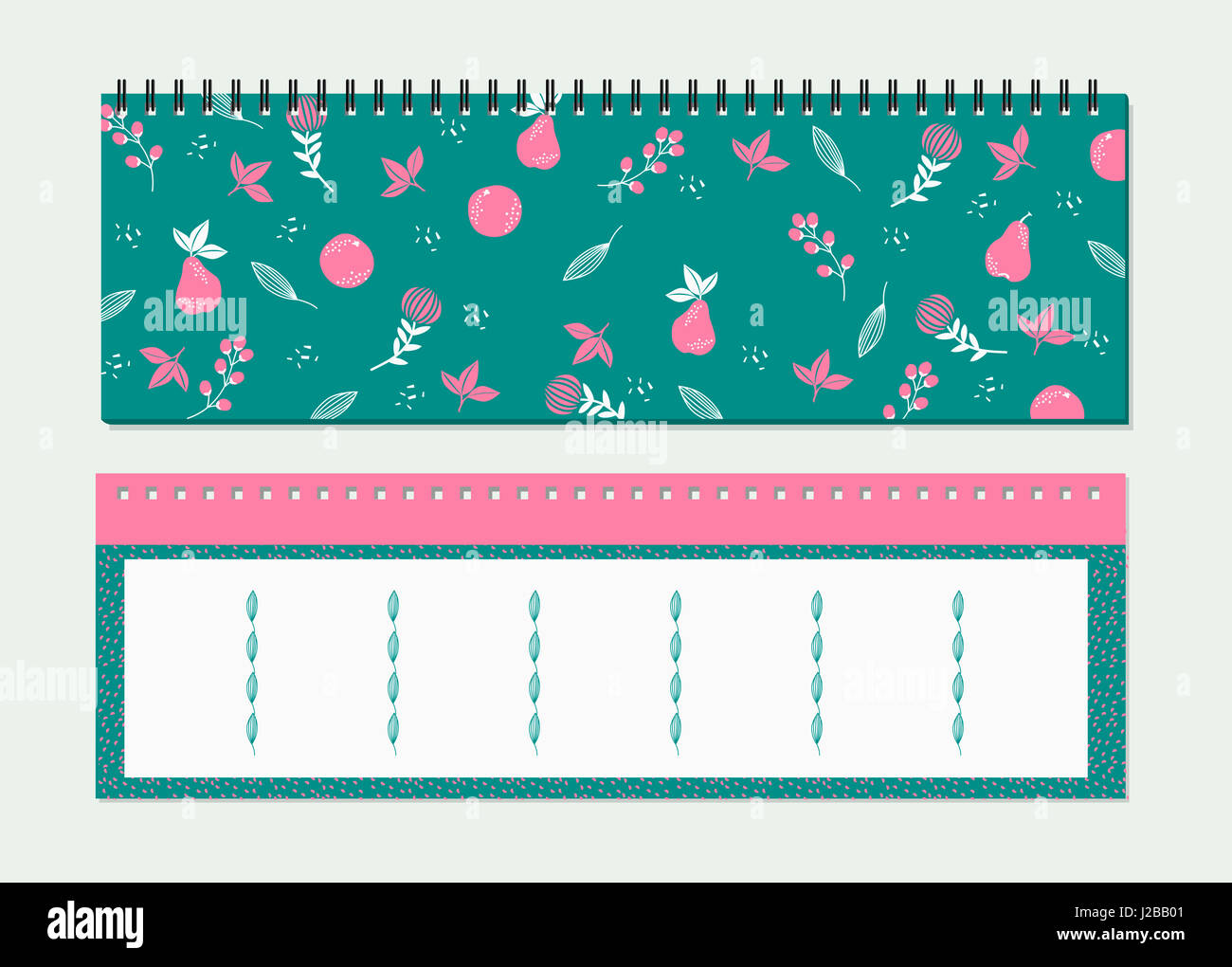 Diary design with flower patterns Stock Photo - Alamy