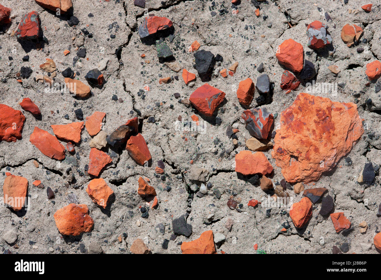 Close-up shot of the earth of the Bisti with rocks of iron ore Stock ...