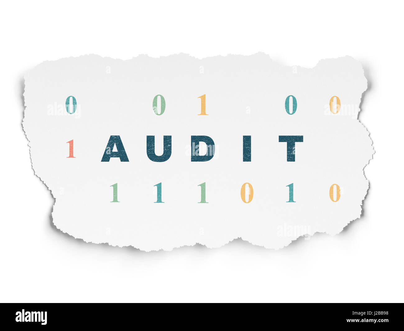 Finance concept: Painted blue text Audit on Torn Paper background with ...