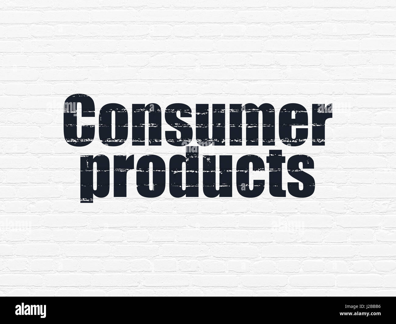 Business concept: Consumer Products on wall background Stock Photo - Alamy