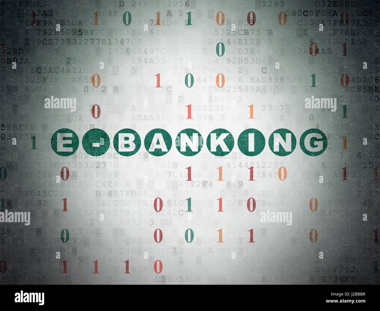 Finance concept: E-Banking on Digital Data Paper background Stock Photo ...