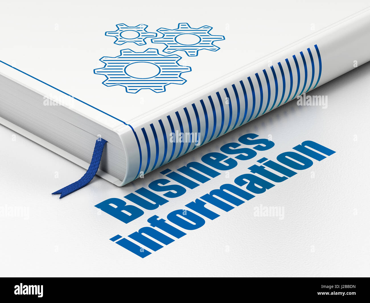 Business concept: book Gears, Business Information on white background ...