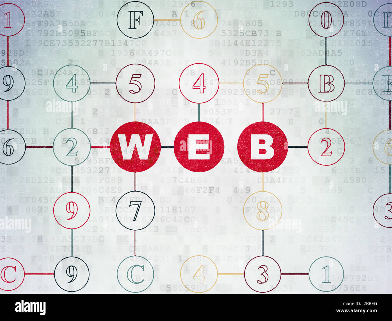 Web design concept: Web on Digital Data Paper background Stock Photo ...