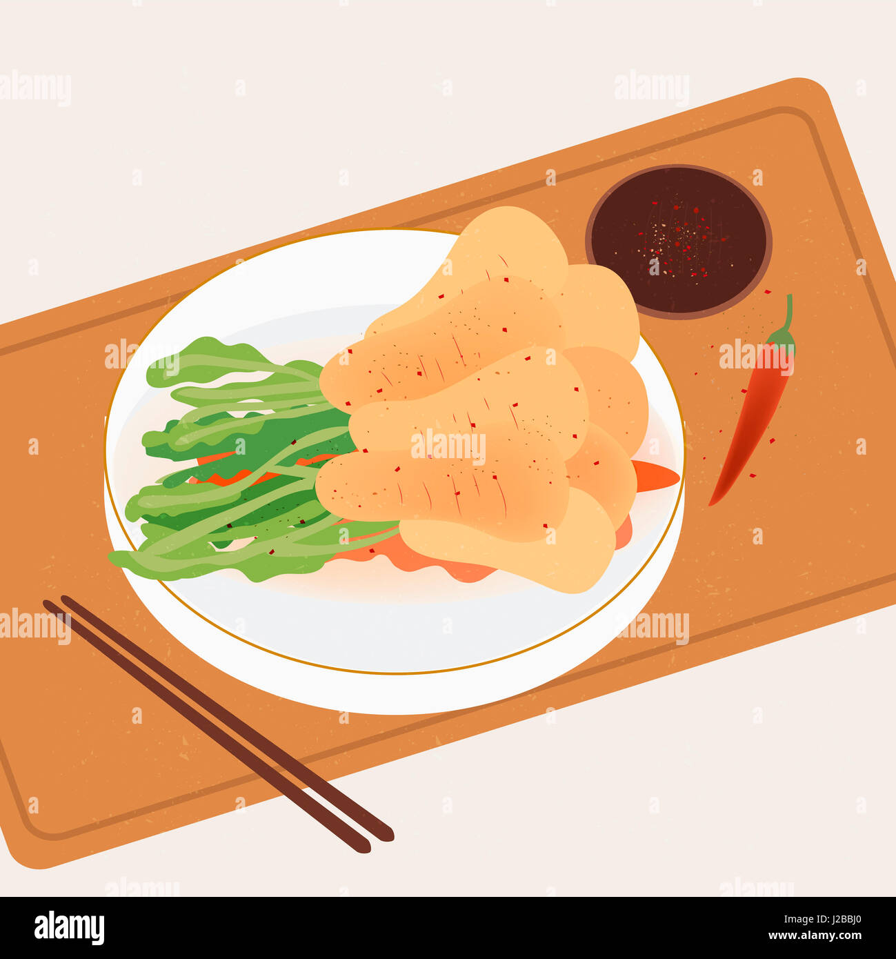 Traditional Korean food, radish gimchi Stock Photo - Alamy