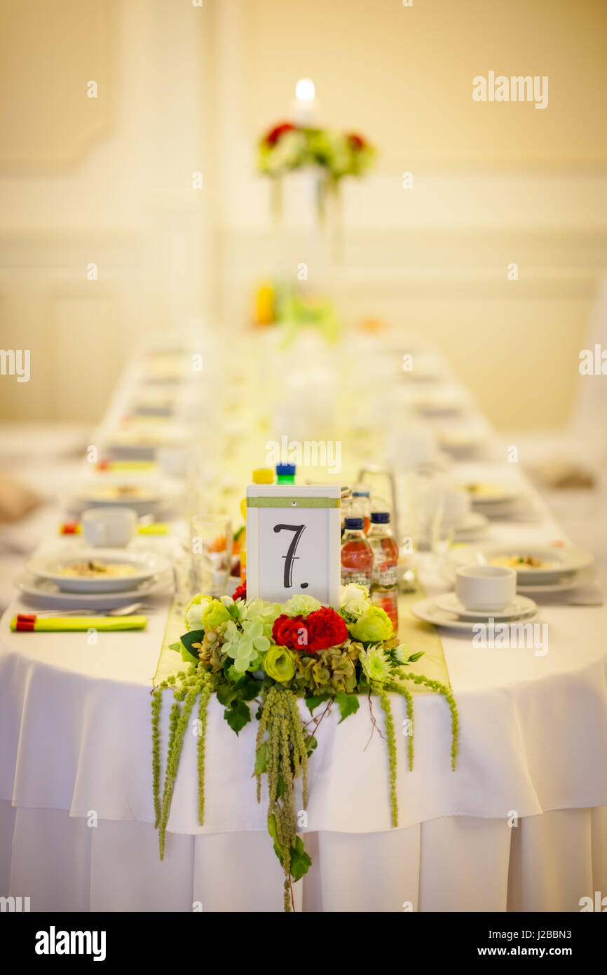 Reception tables beautifully decorated ready for wedding - Bride and ...