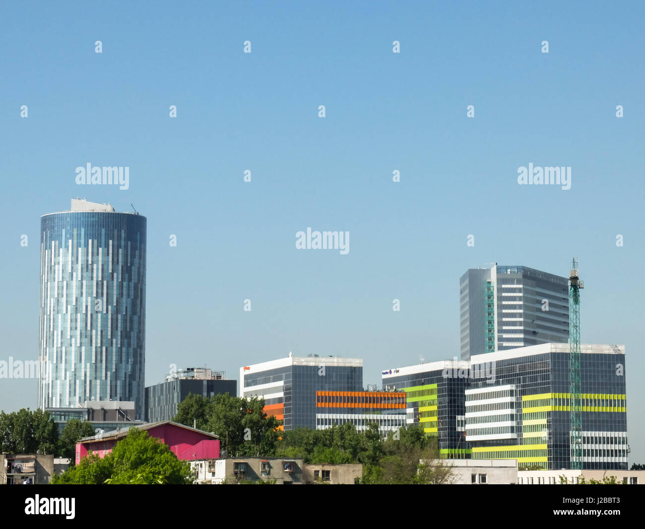BUCHAREST, ROMANIA, April 27, 2016: Modern office buildings in ...