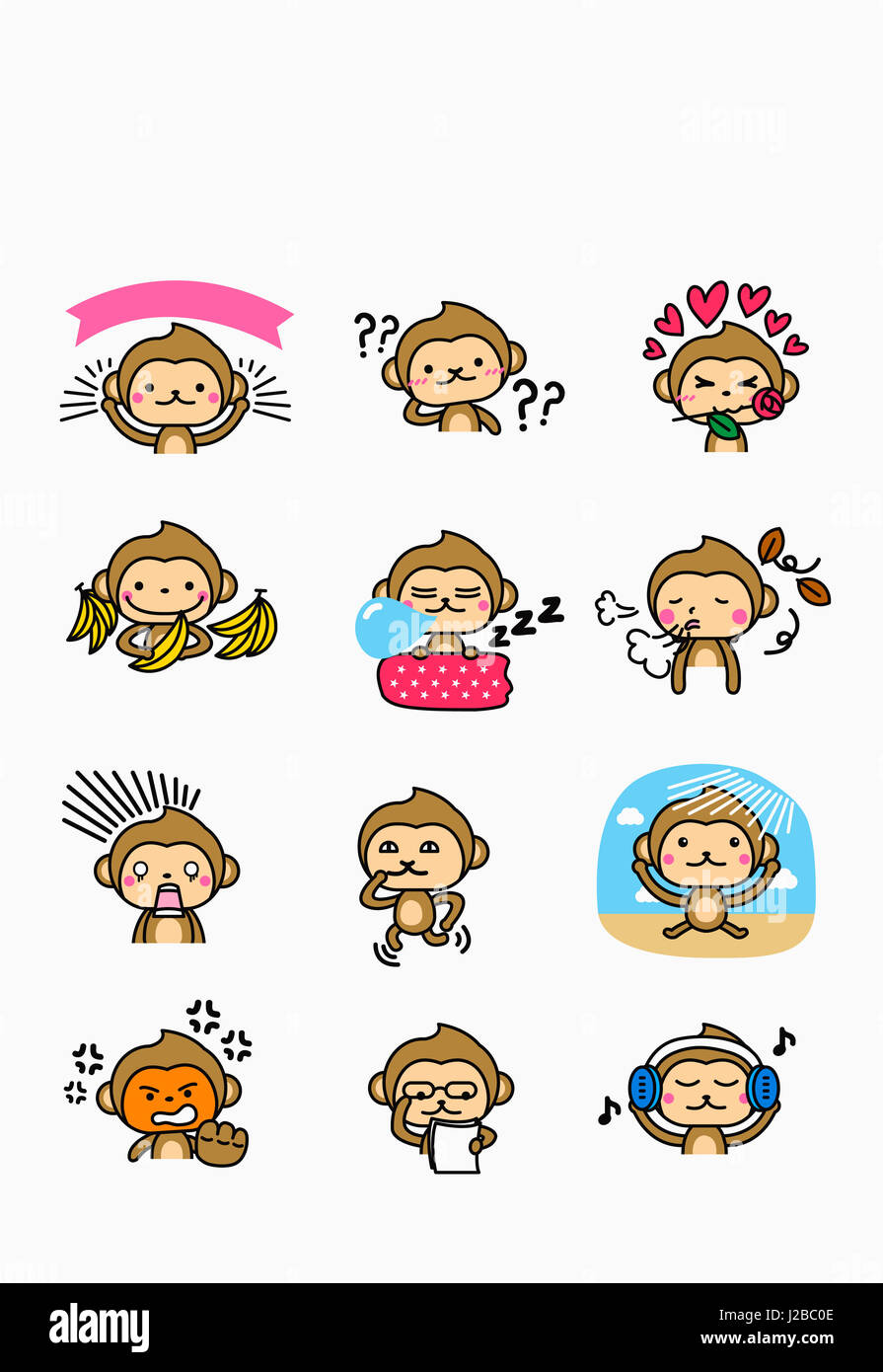 Emotions of monkey Stock Photo - Alamy
