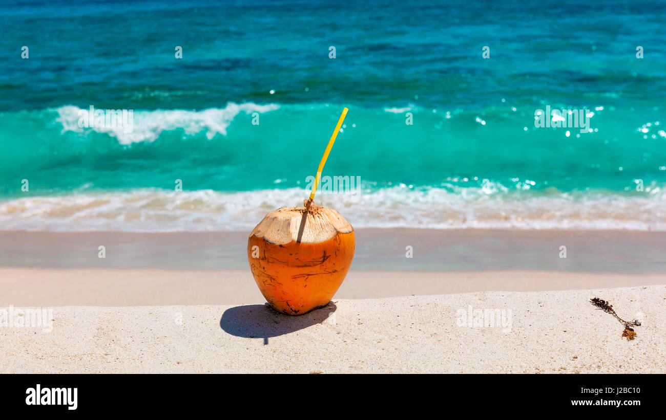 Coconut water coconut straw hi-res stock photography and images - Alamy