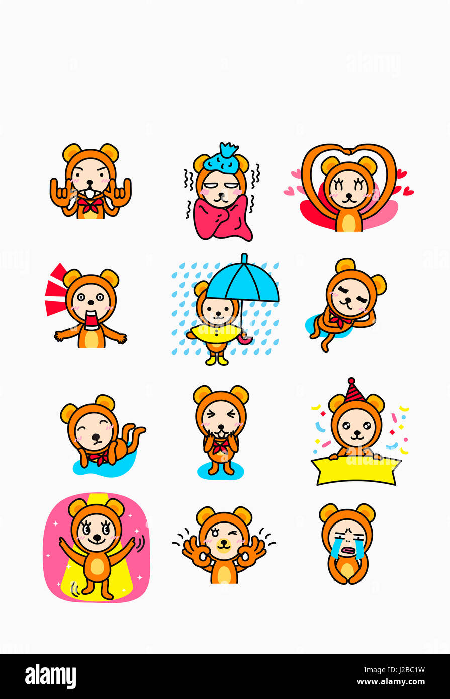 Emotions of personified bear Stock Photo - Alamy