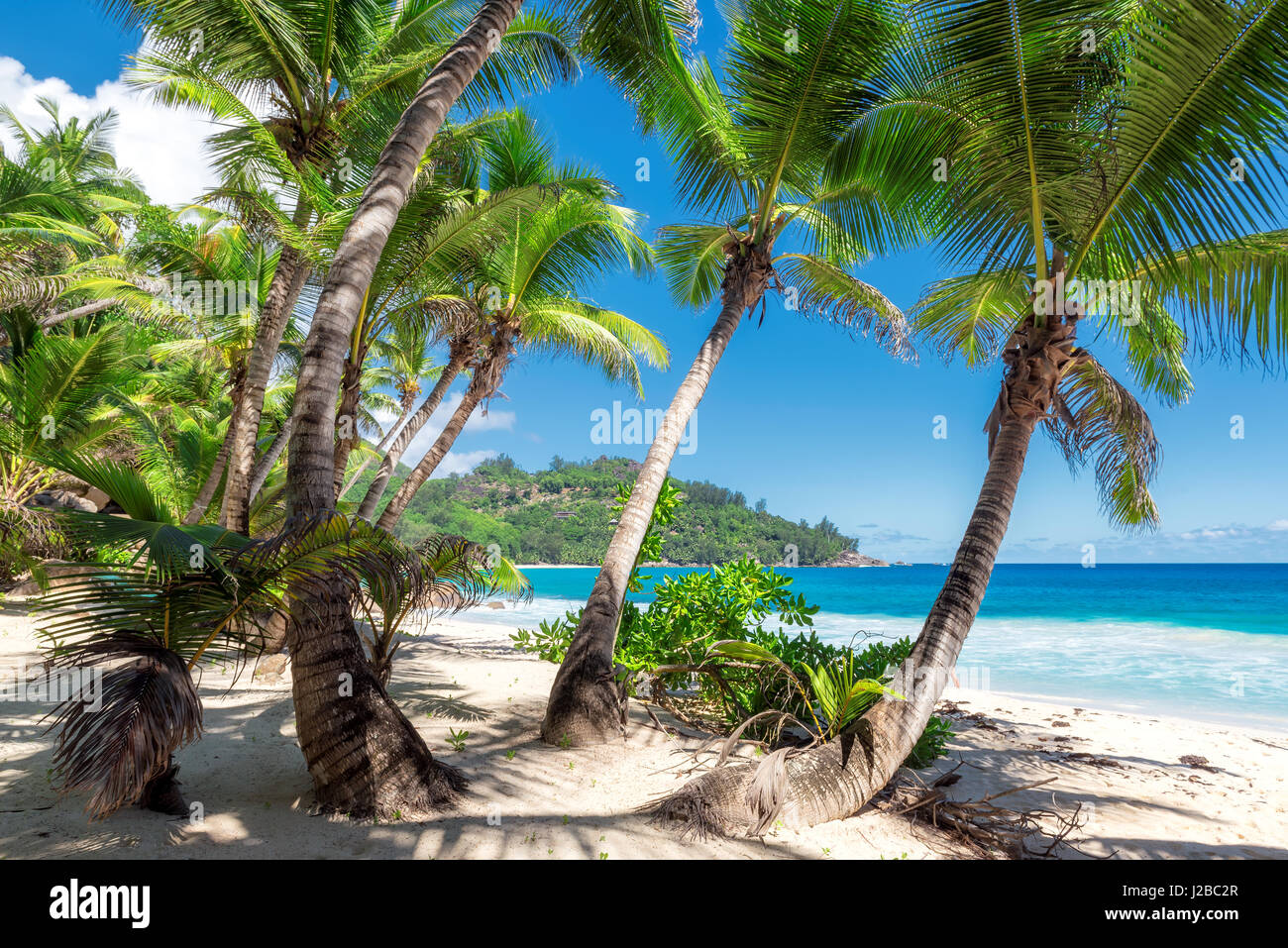 View over the amazing Anse Intendance beach, Mahe island, Seychelles ...