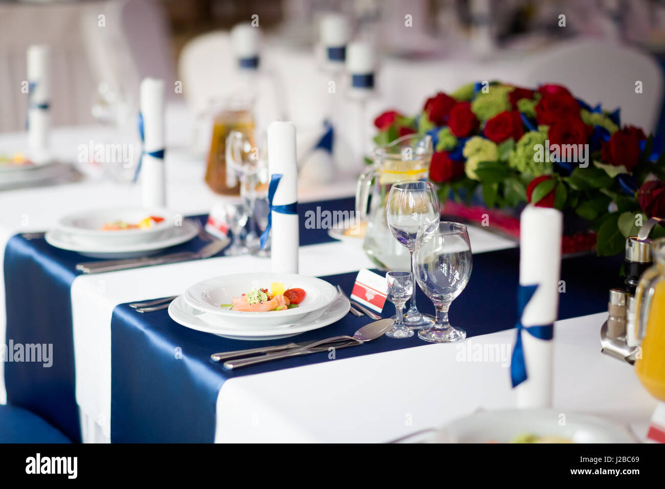 Reception tables beautifully decorated ready for wedding - Bride and ...