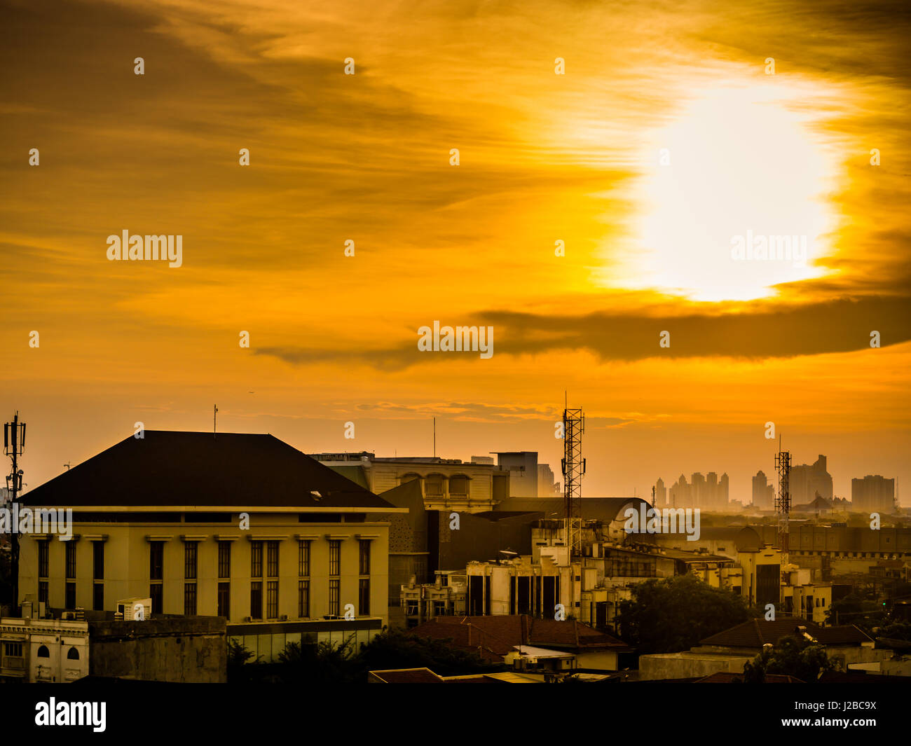 Sunset in Surabaya City Stock Photo - Alamy