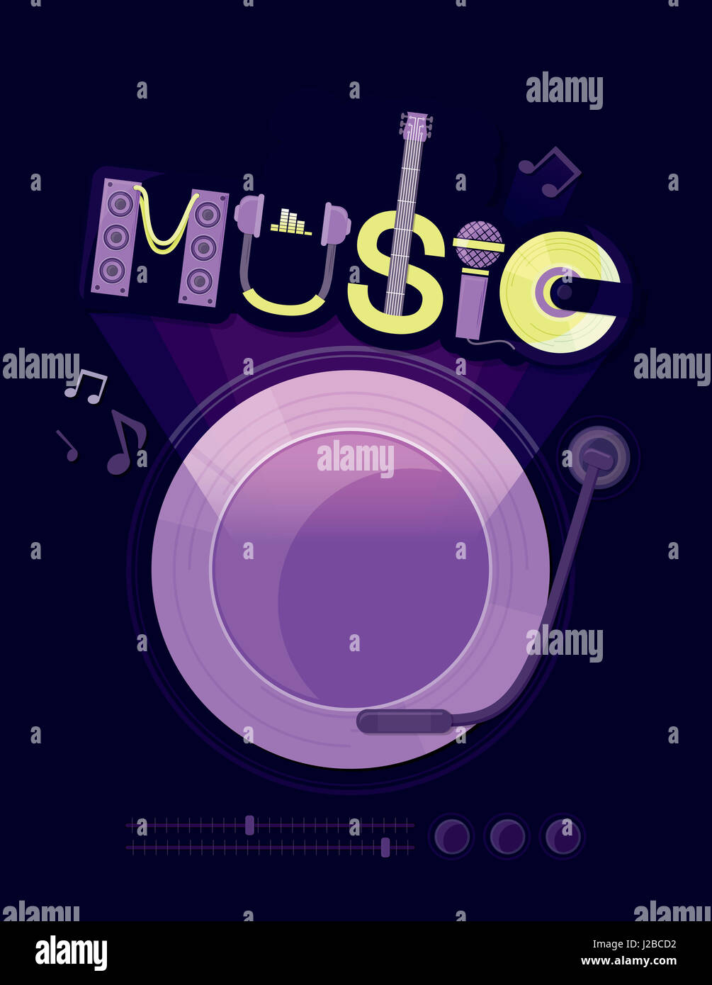 Typographic English letters for MUSIC Stock Photo - Alamy