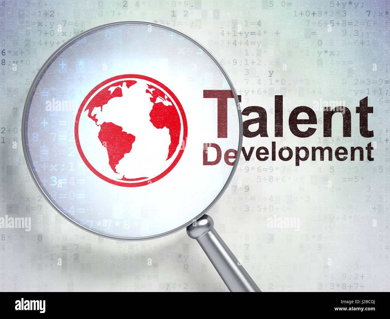 Learning concept: Globe and Talent Development with optical glass Stock ...