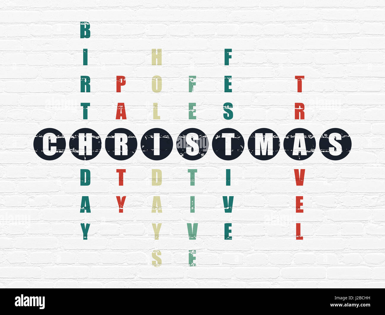 Holiday concept: Christmas in Crossword Puzzle Stock Photo - Alamy