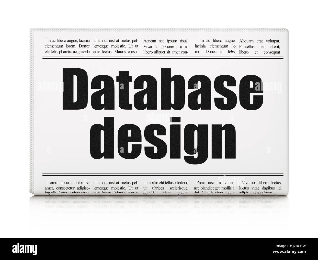 Database concept: newspaper headline Database Design Stock Photo - Alamy