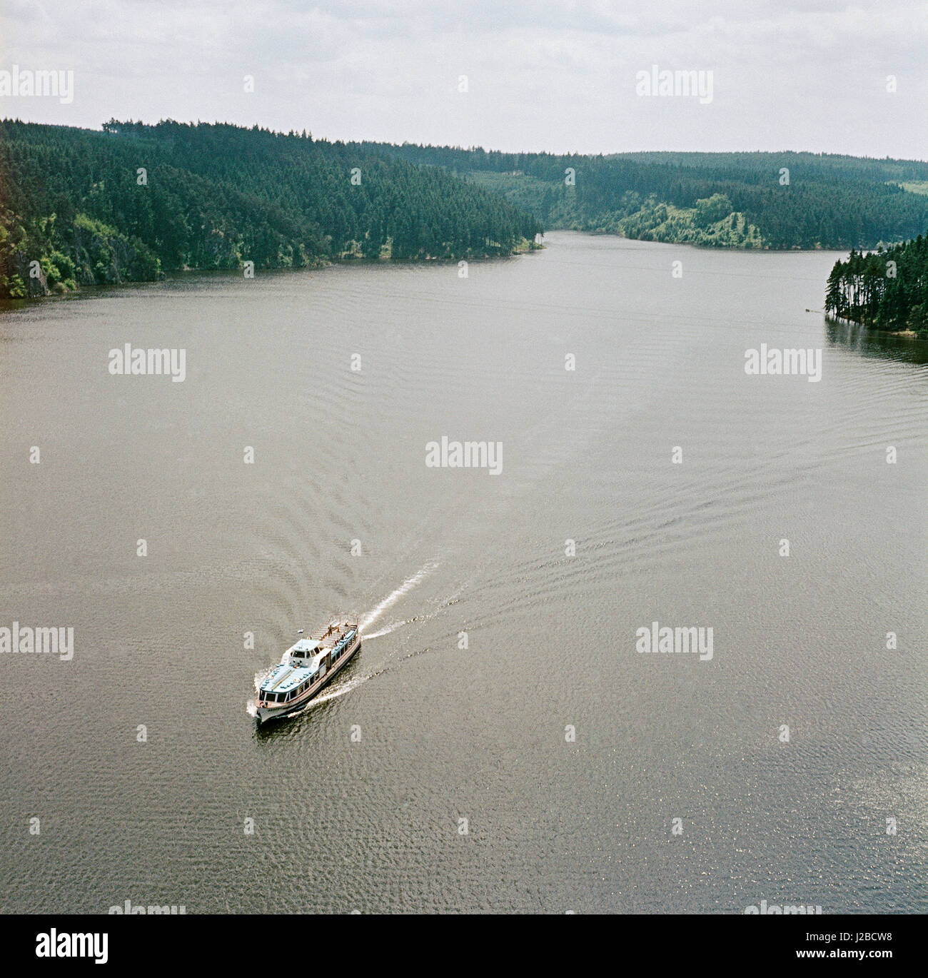 Vltava River, Orlik Dam, cruise ship Stock Photo - Alamy