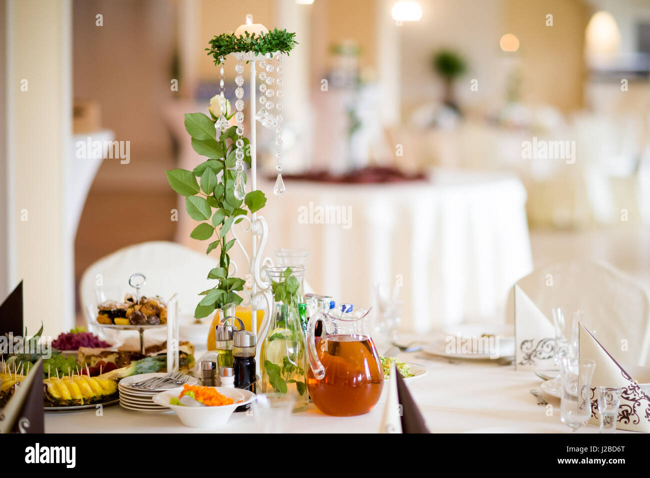 Reception tables beautifully decorated ready for wedding - Bride and ...