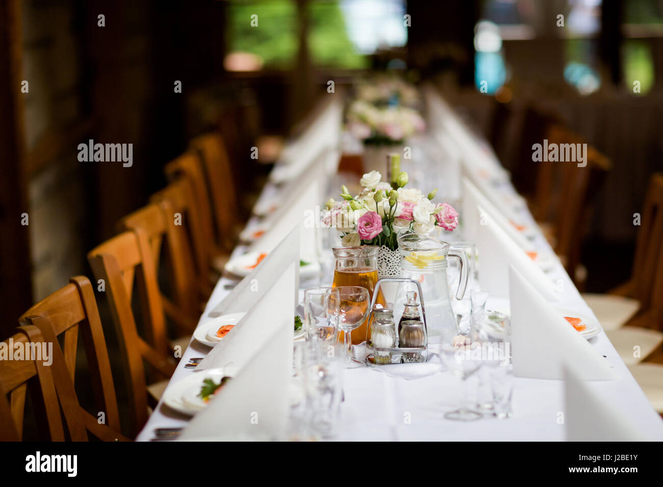 Reception tables beautifully decorated ready for wedding - Bride and ...