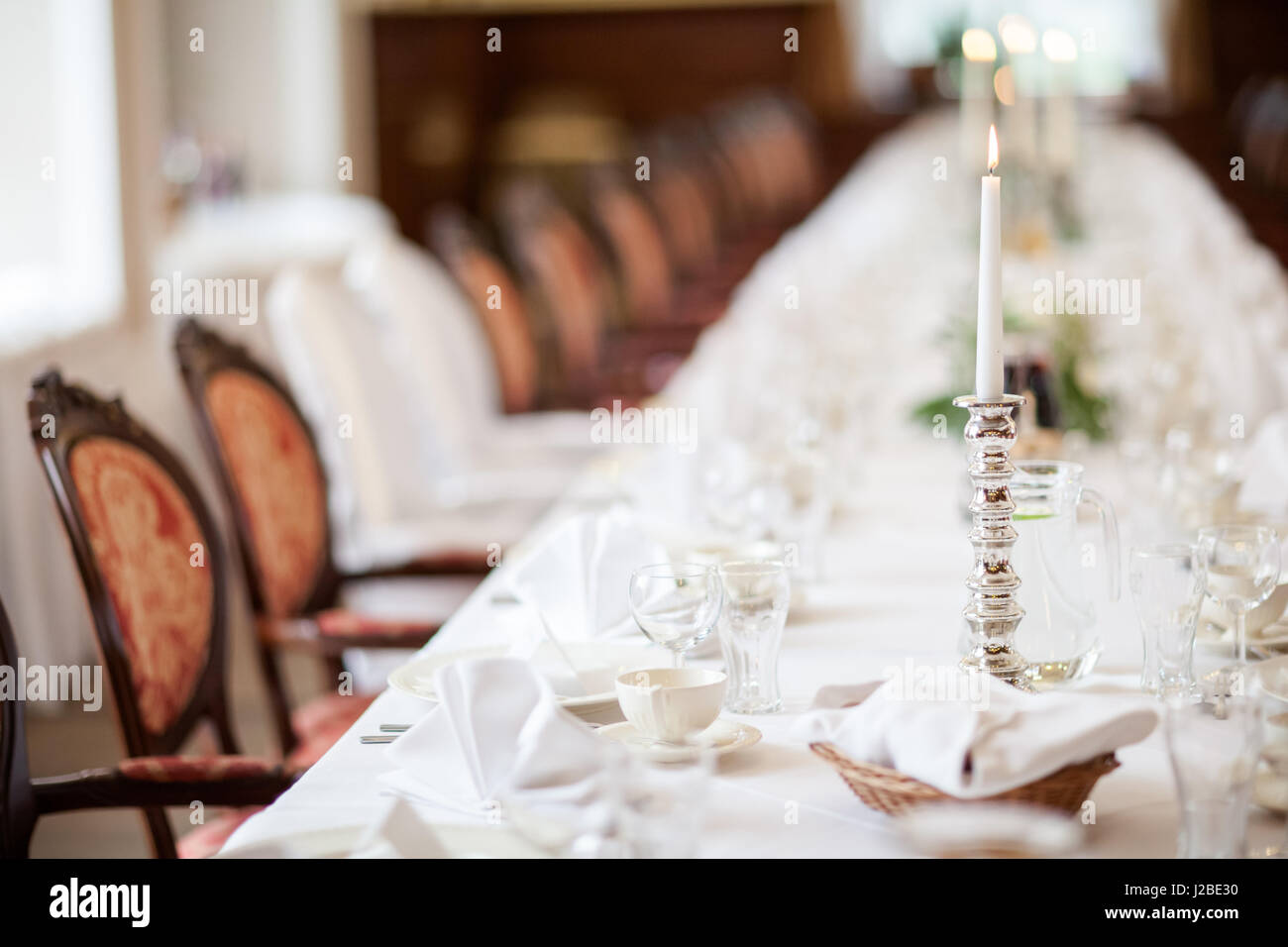 Reception tables beautifully decorated ready for wedding - Bride and ...