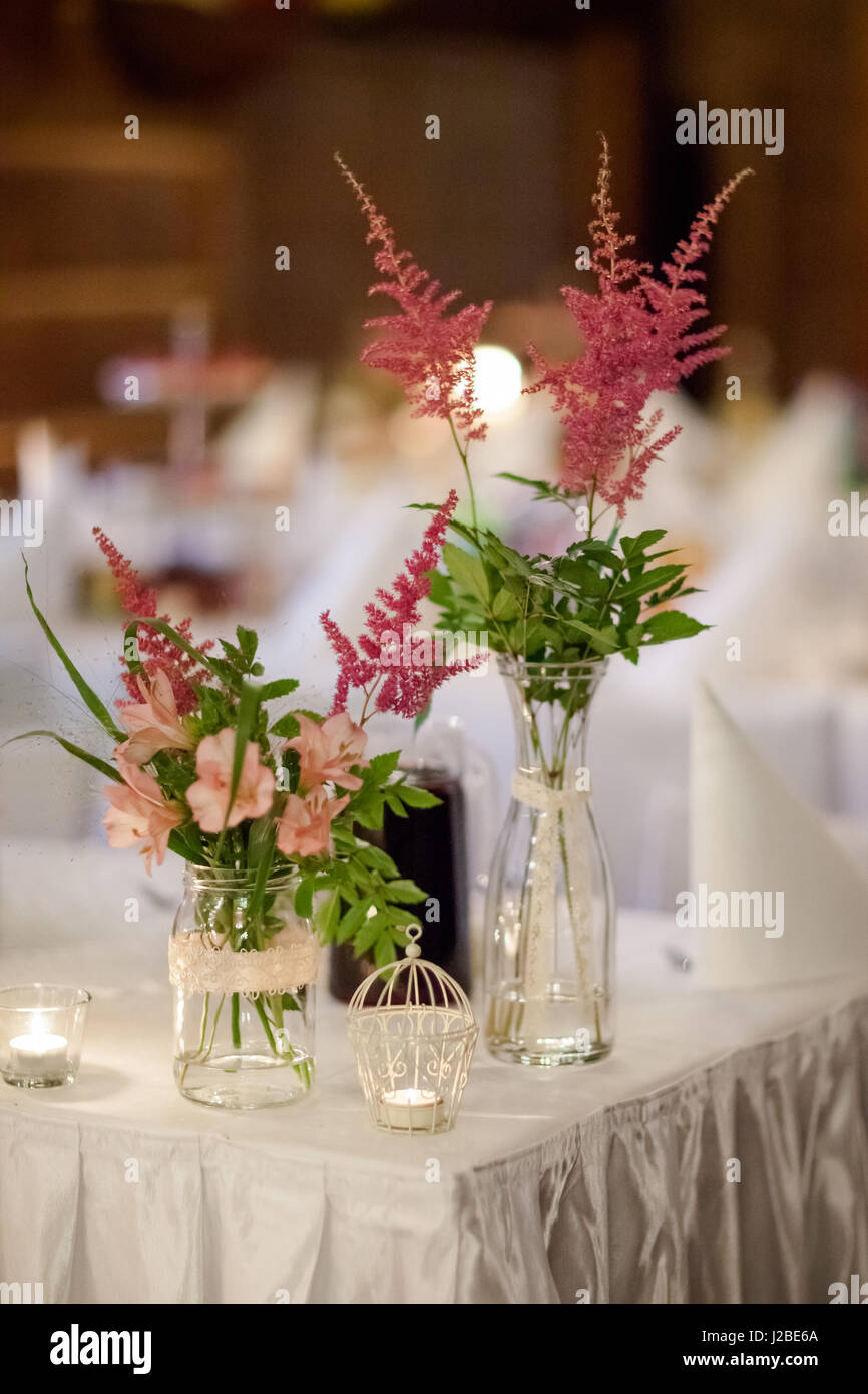 Reception tables beautifully decorated ready for wedding - Bride and ...