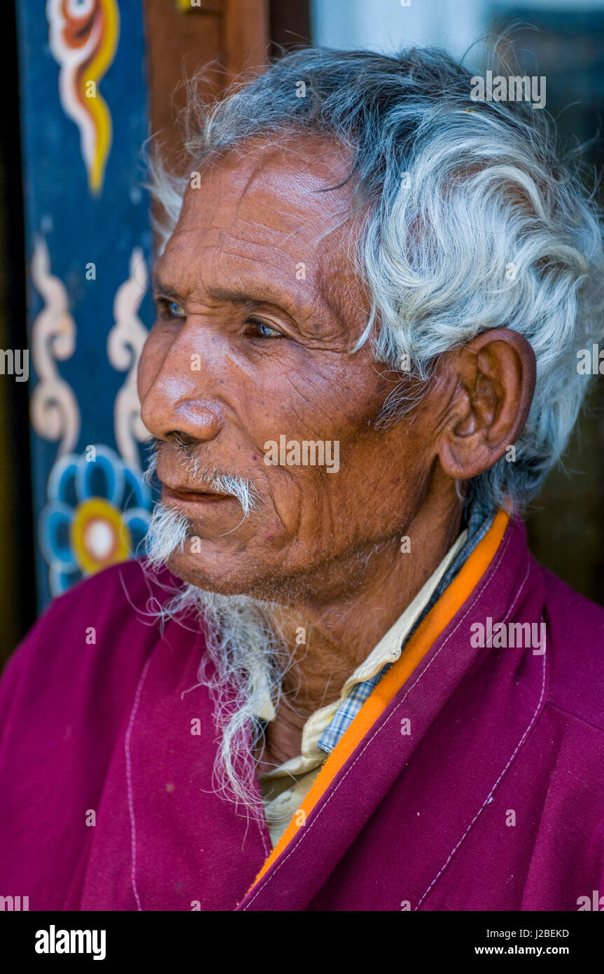 Old Buddhist monk, Chimi Lhakhang, Bhutan Stock Photo - Alamy