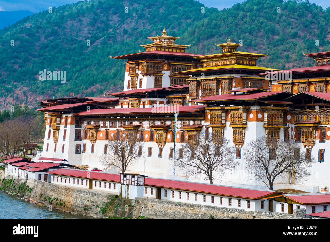 The dzong or castle of Punakha, Bhutan, Asia Stock Photo - Alamy