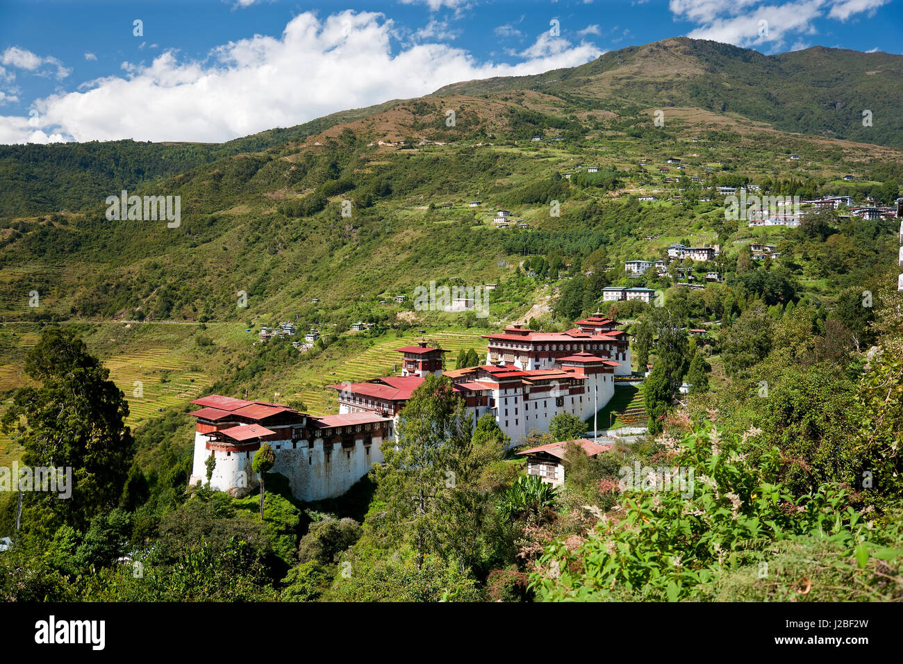 Tongsa Dzong, Buddhist monastery and fortress, in Tongsa, Bhutan Stock ...