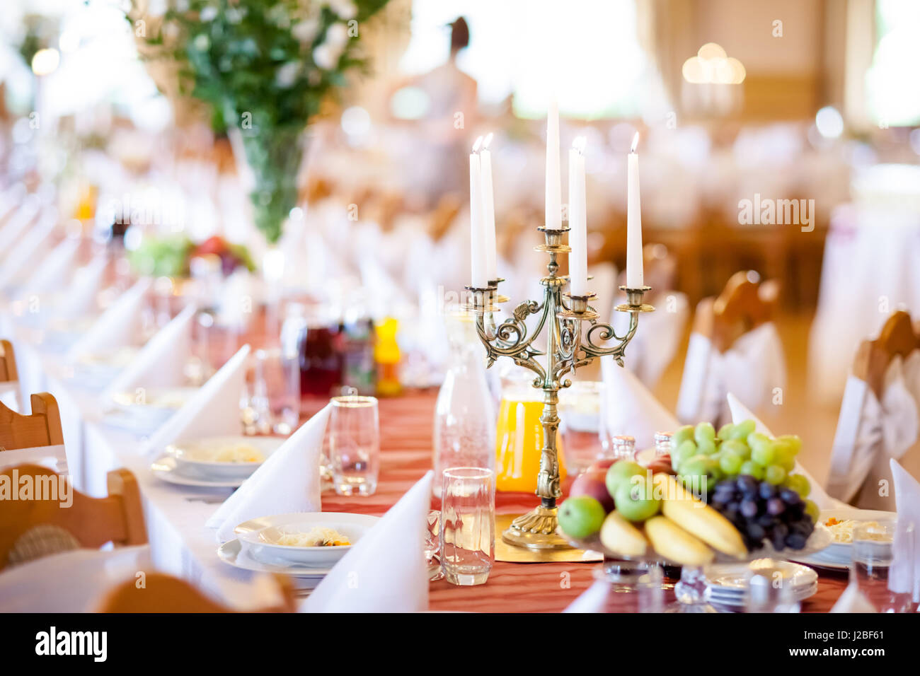 Reception tables beautifully decorated ready for wedding - Bride and ...