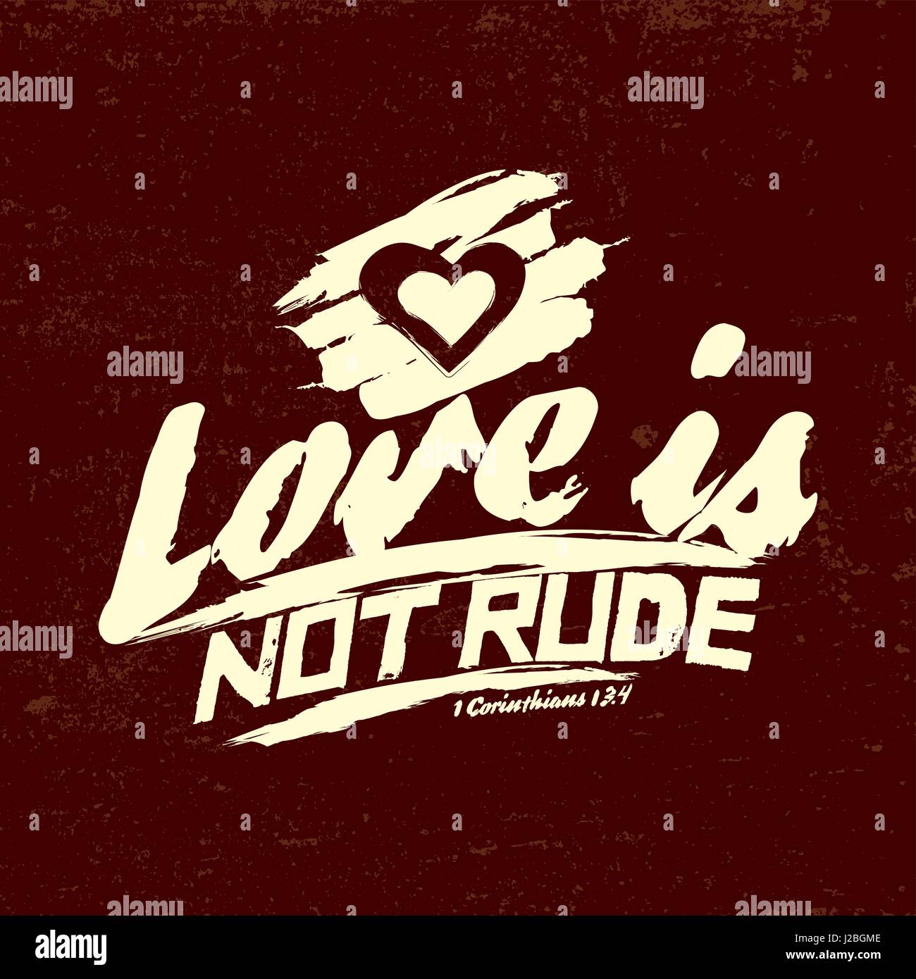 Christian typography and bible text. Love is not rude Stock Vector ...