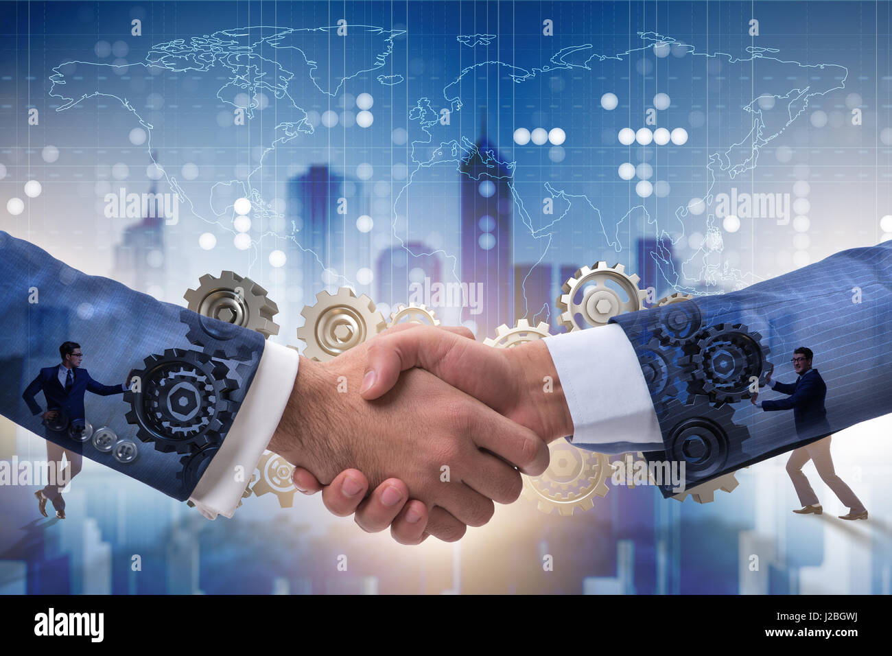 Handshake concept - business metaphor illustration Stock Photo - Alamy
