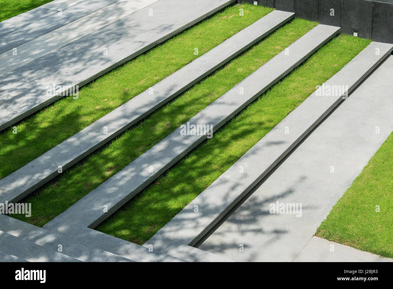 stairway with green grass and gravel texture ,landscape architecture ...