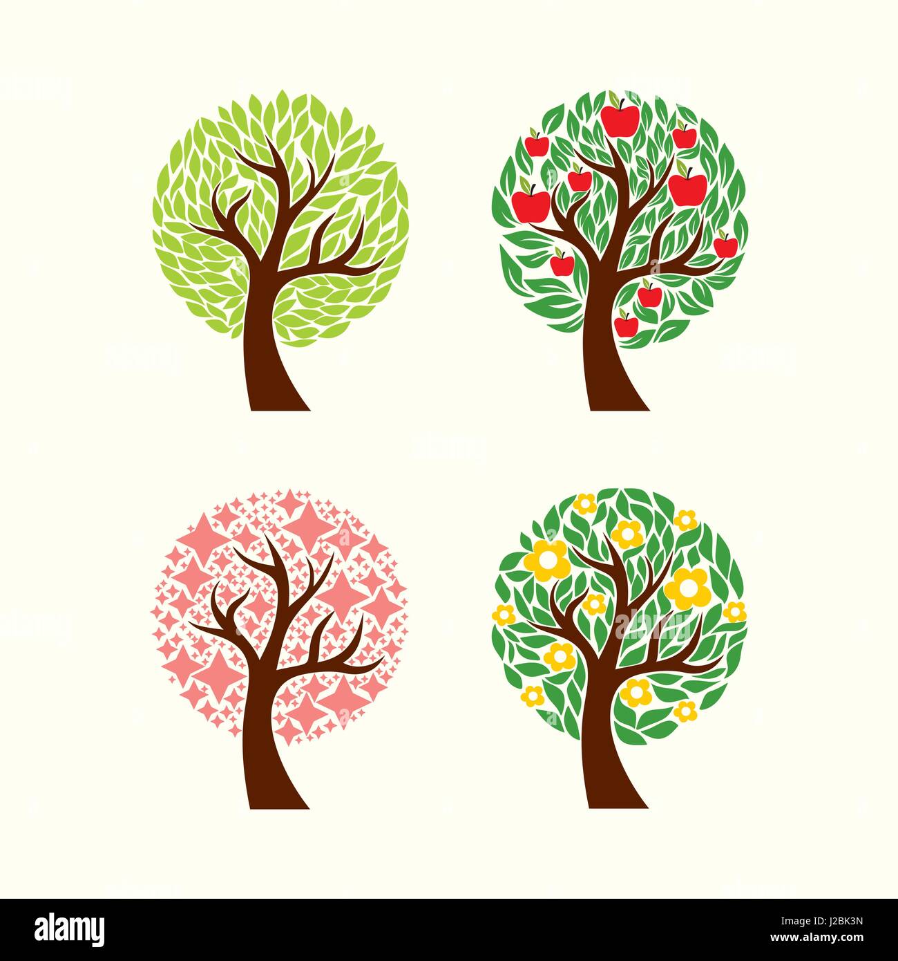 Set of decorative trees Stock Vector Image & Art - Alamy