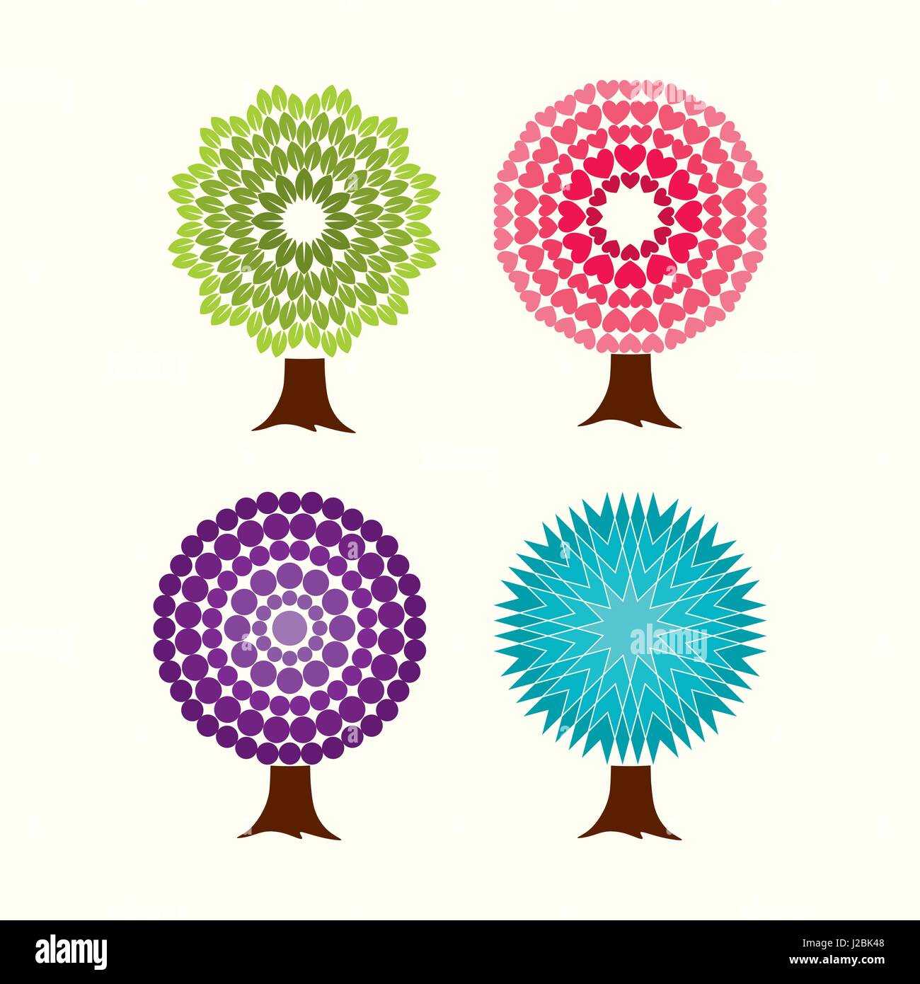 Set of decorative trees Stock Vector Image & Art - Alamy