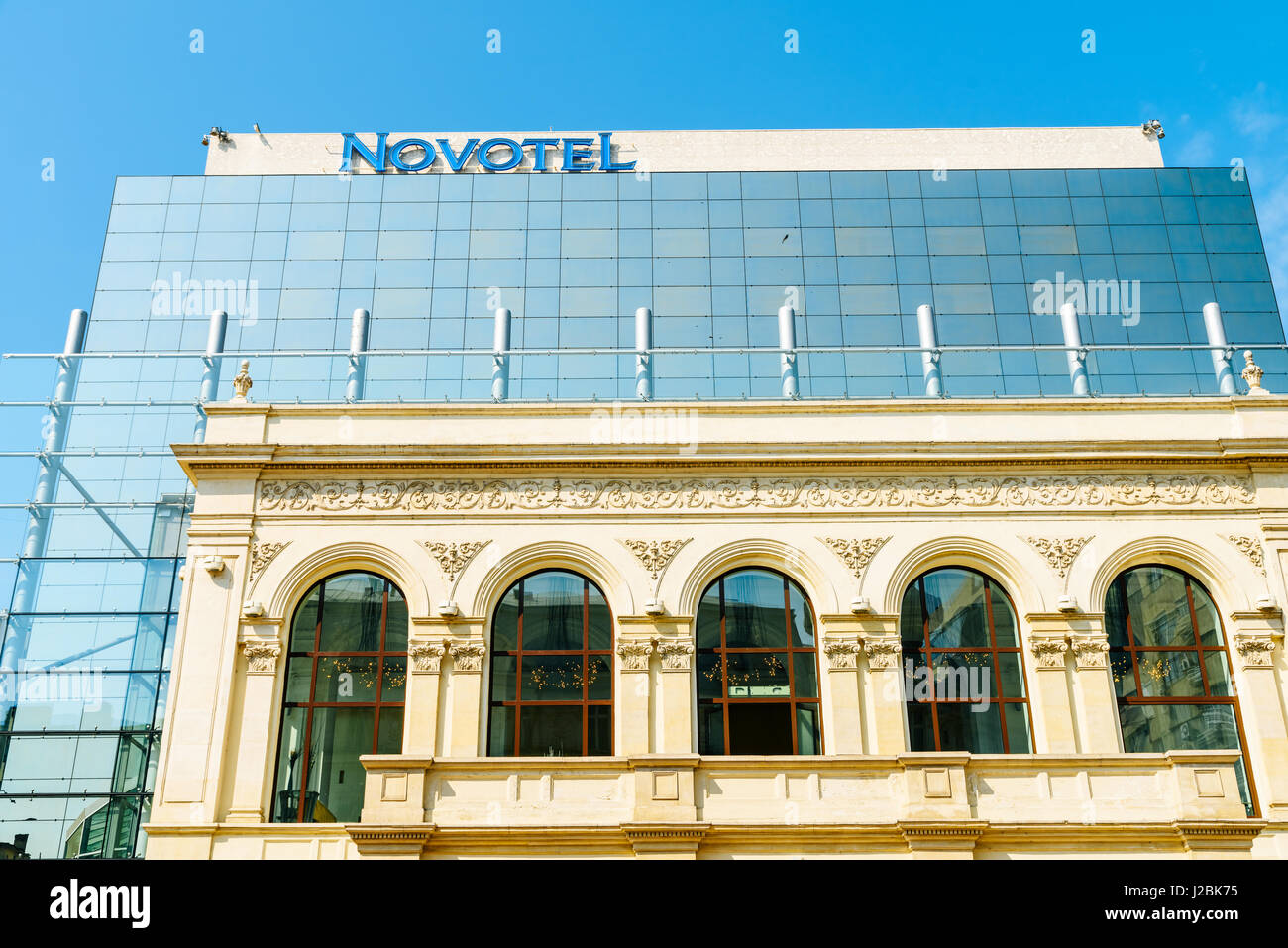 BUCHAREST, ROMANIA - MAY 06, 2015: Novotel is a mid-scale hotel brand ...