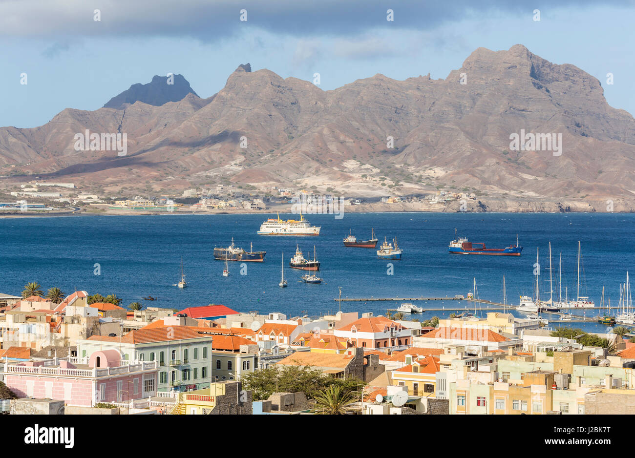 View over Mindelo, Sao Vicente, Cape Verde Stock Photo - Alamy