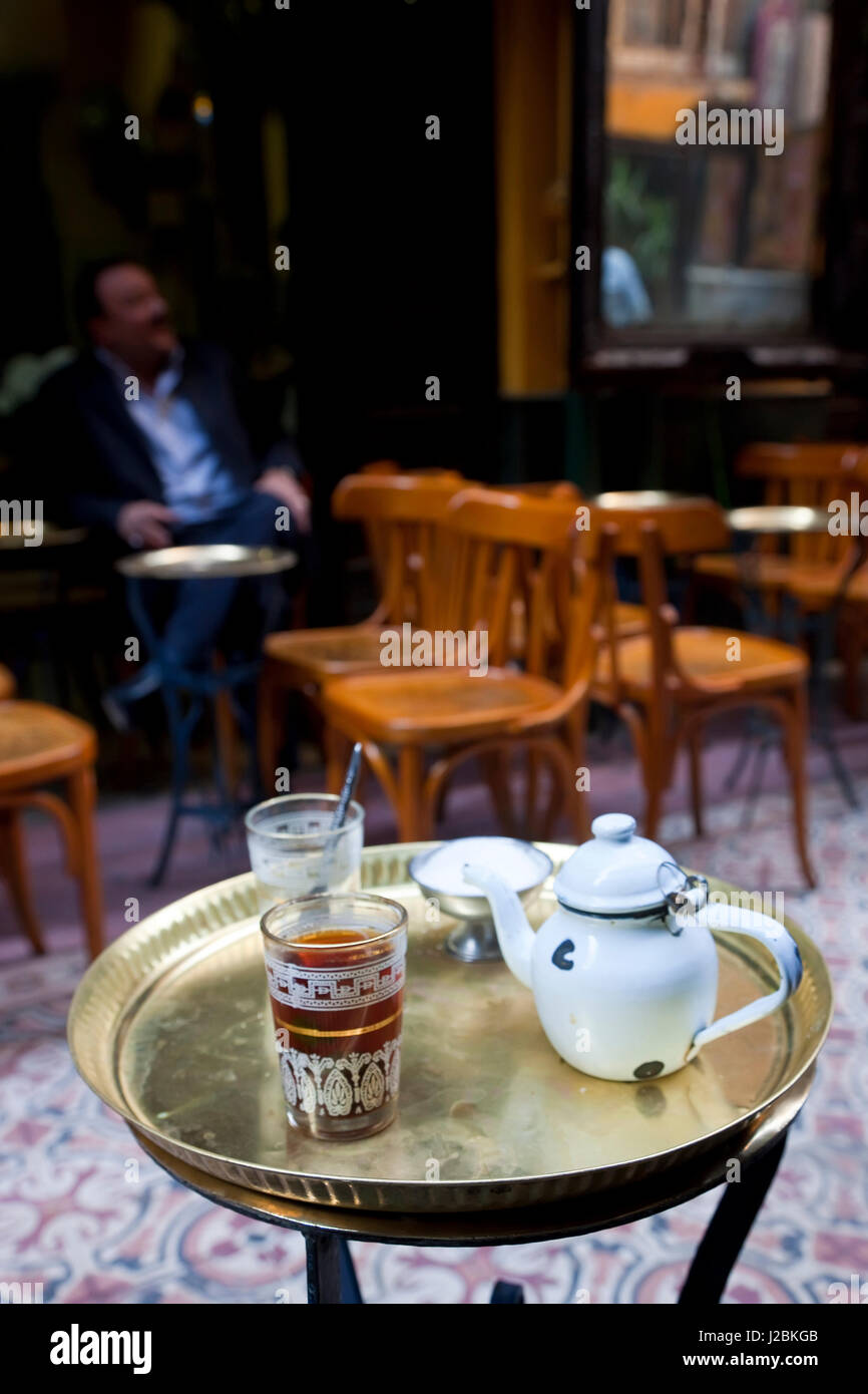 Tea, Fishawy Cafe at Khan el Khalili Bazaar in old city of Cairo Egypt ...