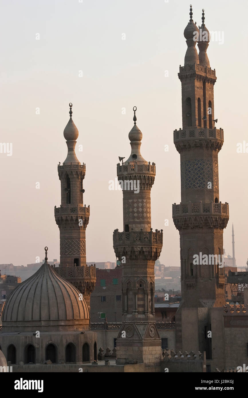 Minarets of Al-Azhar Mosque. Islamic Quarter, Cairo Stock Photo - Alamy