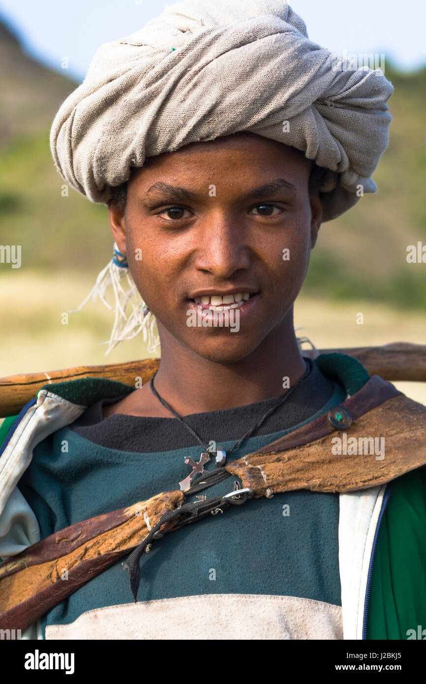 Africa, Ethiopian Highlands, Eastern Amhara, Lalibela. Portrait of a ...