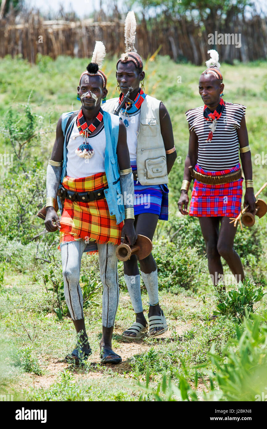 Africa, Ethiopia, Omo River Valley, South Omo, Hamer tribe. Hamer ...