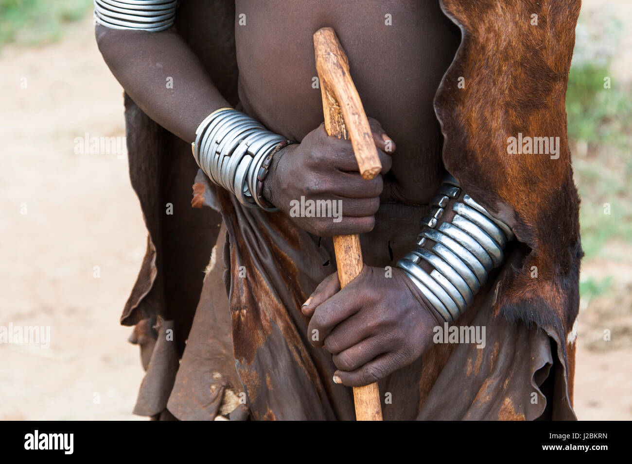 Africa, Ethiopia, Omo River Valley, South Omo, Hamer tribe. Hamer woman ...